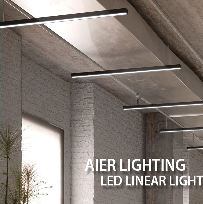 Indoor Lighting Modern Contemporary Led Linear Ceiling Light Pendant ...