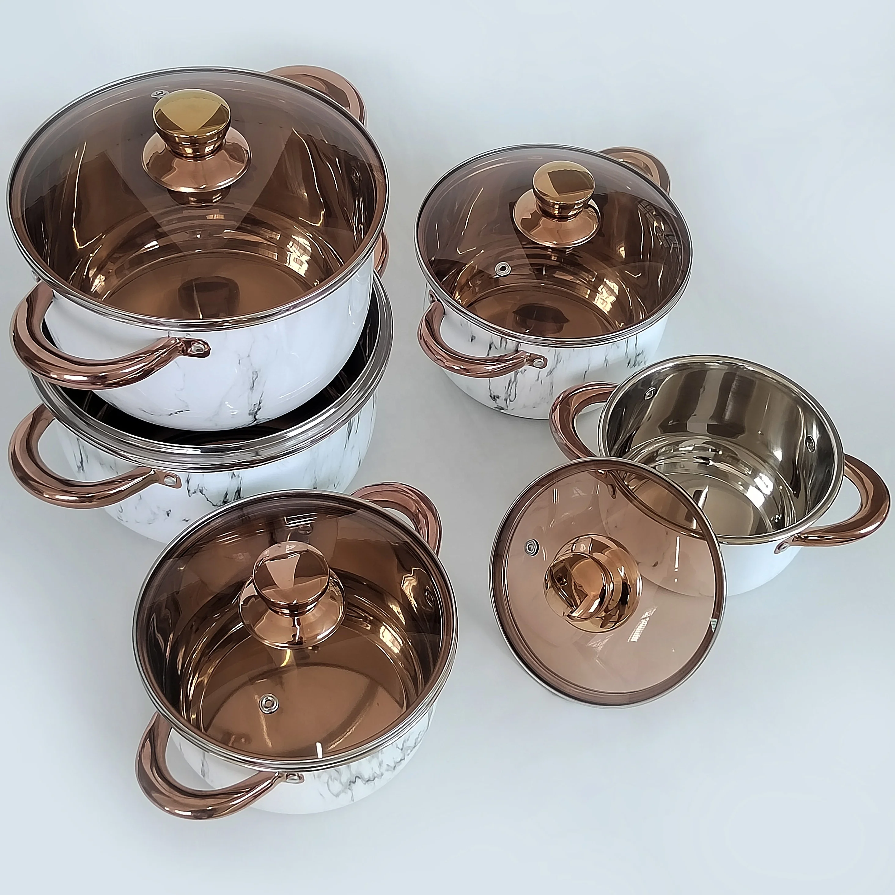 Premium Cocina 5 Piece Cooking Set 3 Layers Food Grade Stainless Steel ...