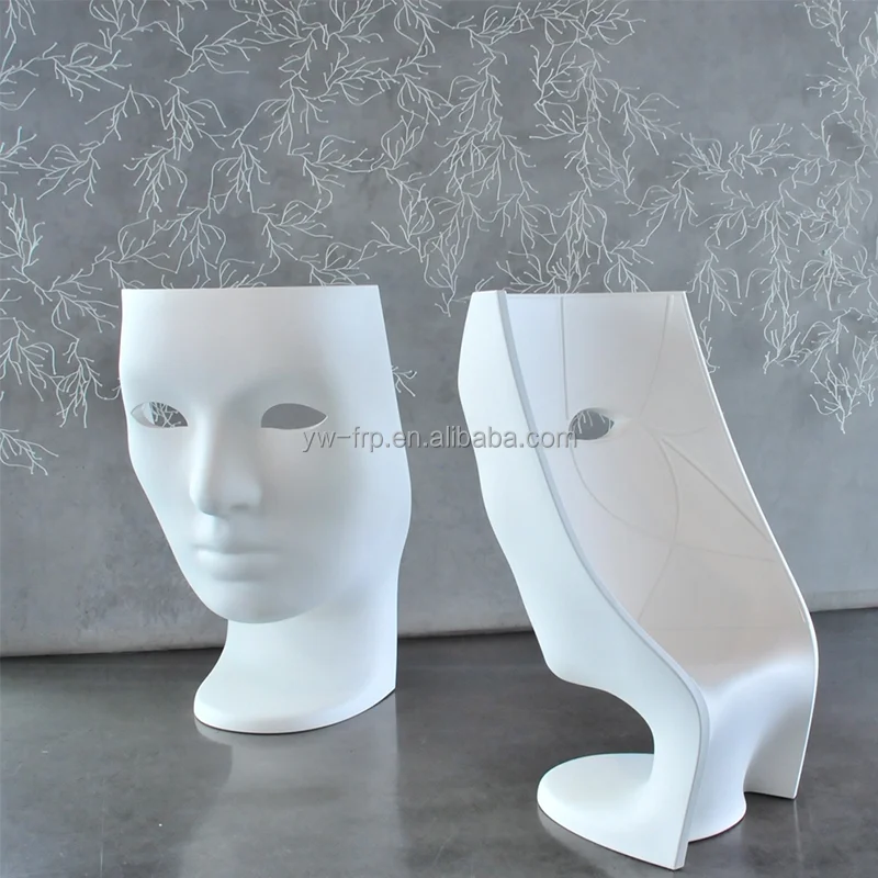 Garden Fiberglass Face Lounge Chair - High Back Mask Chair