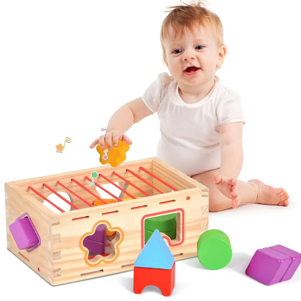 Wooden Shape Sorter Montessori Toddler Early Education Toys ...