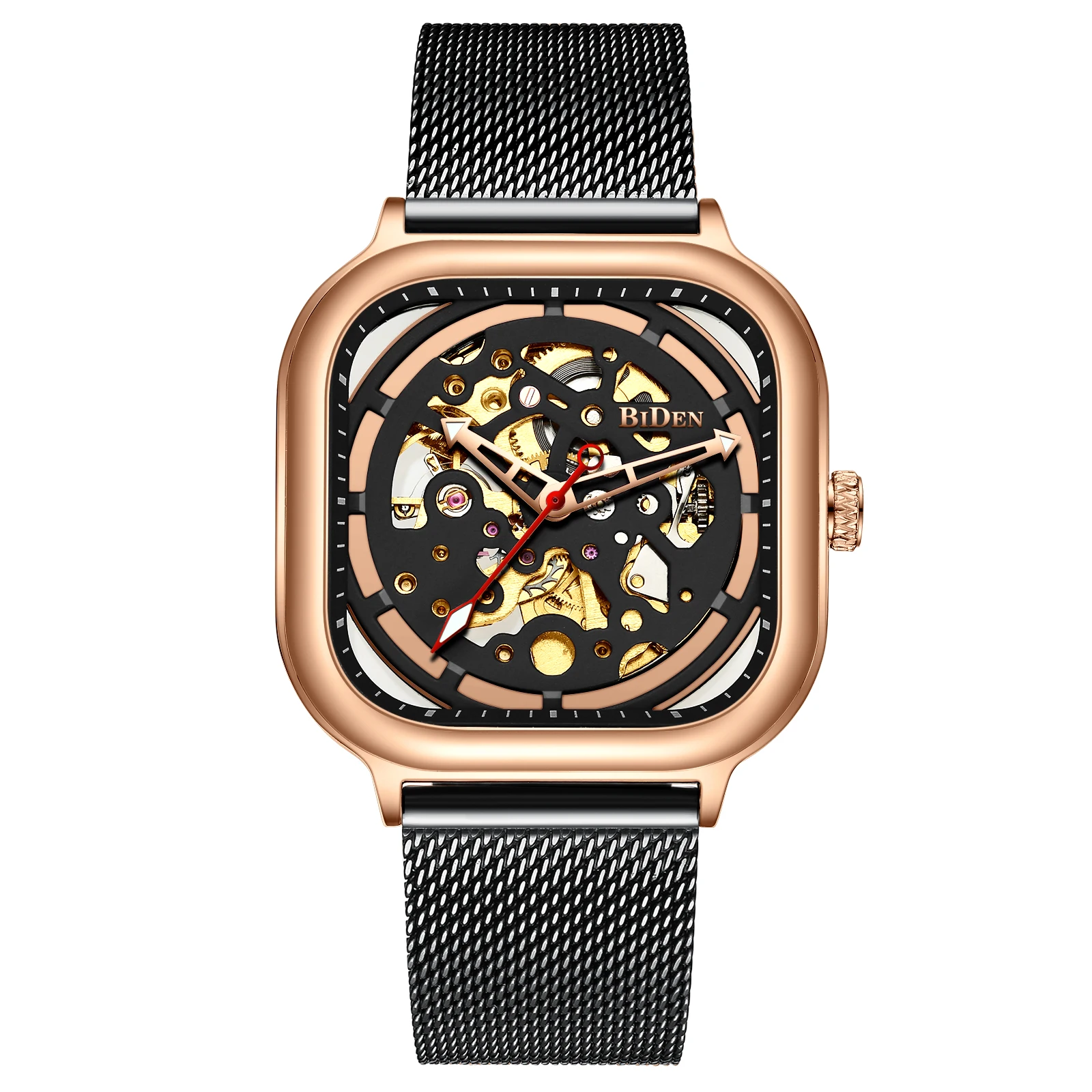 Hot Sale Fashion Biden 0196 Stainless Steel Skeleton Mechanical Watch ...