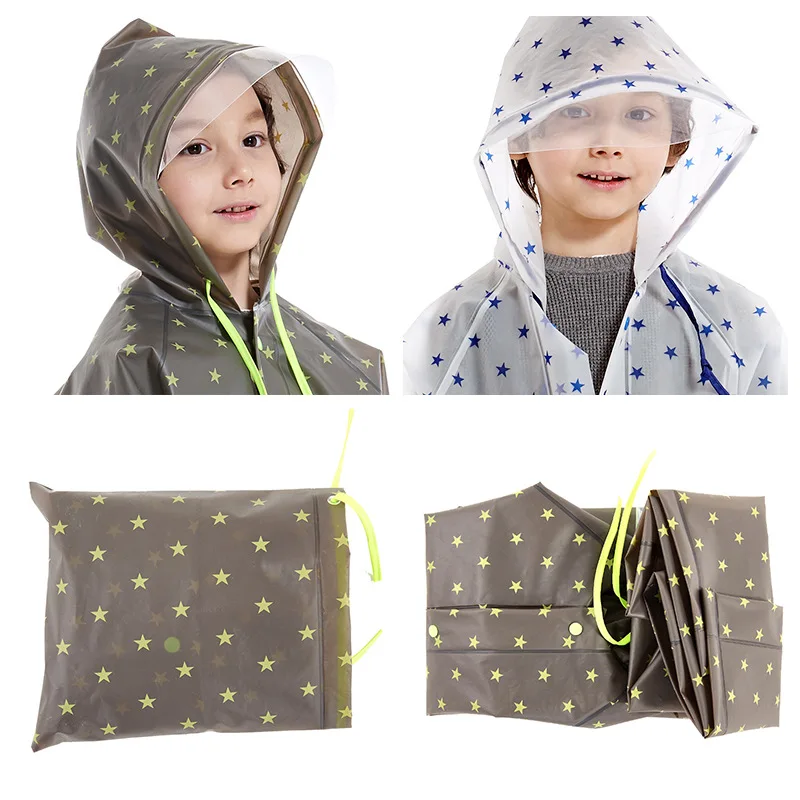 Wholesale Kids Raincoat Star Printed EVA Waterproof Rain Jacket for ...