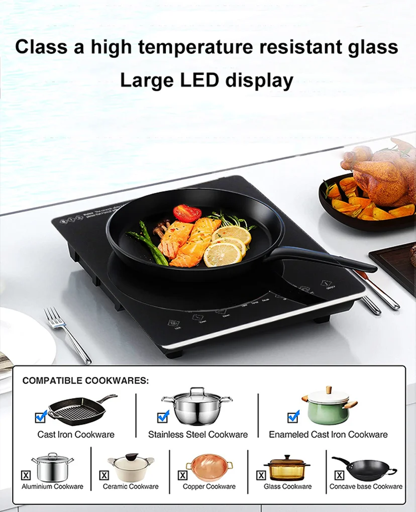 Portable Induction Cooktop,Electric Hot Plate,Programmable Single ...