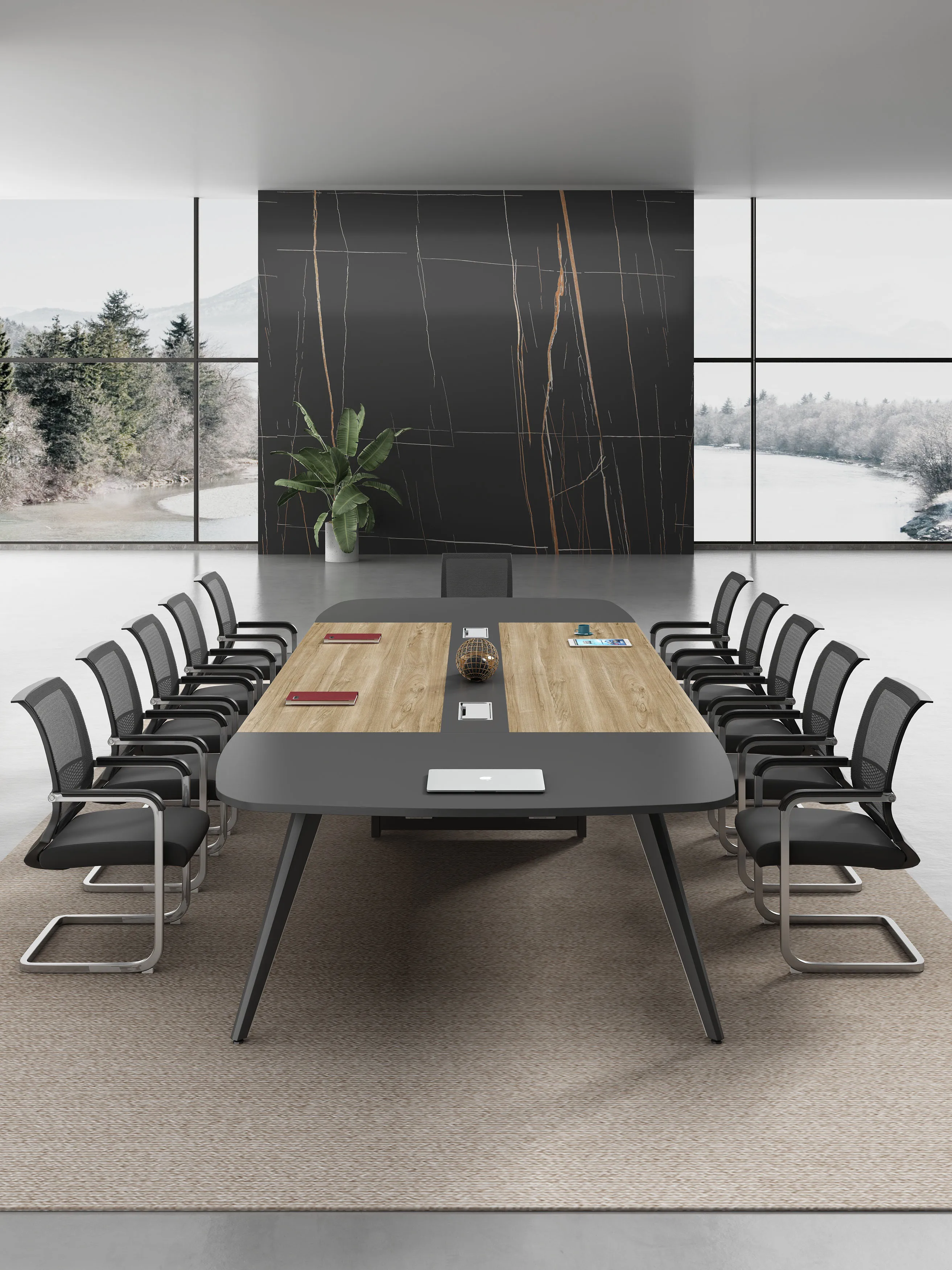 Modern Simple Good Quality Steel Frame Conference Table In The Office ...