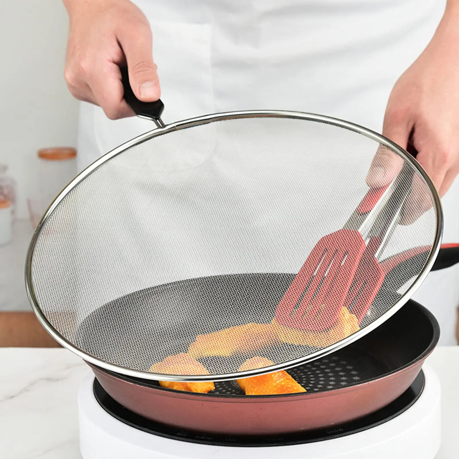 Stainless Steel Oil Screen Kitchen Anti-splash Grating Hand-held Flour ...