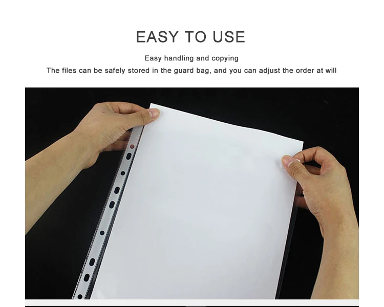 Clear A4 Sheet Protectors 11 Holes PP Transparent File Folder Punch ...