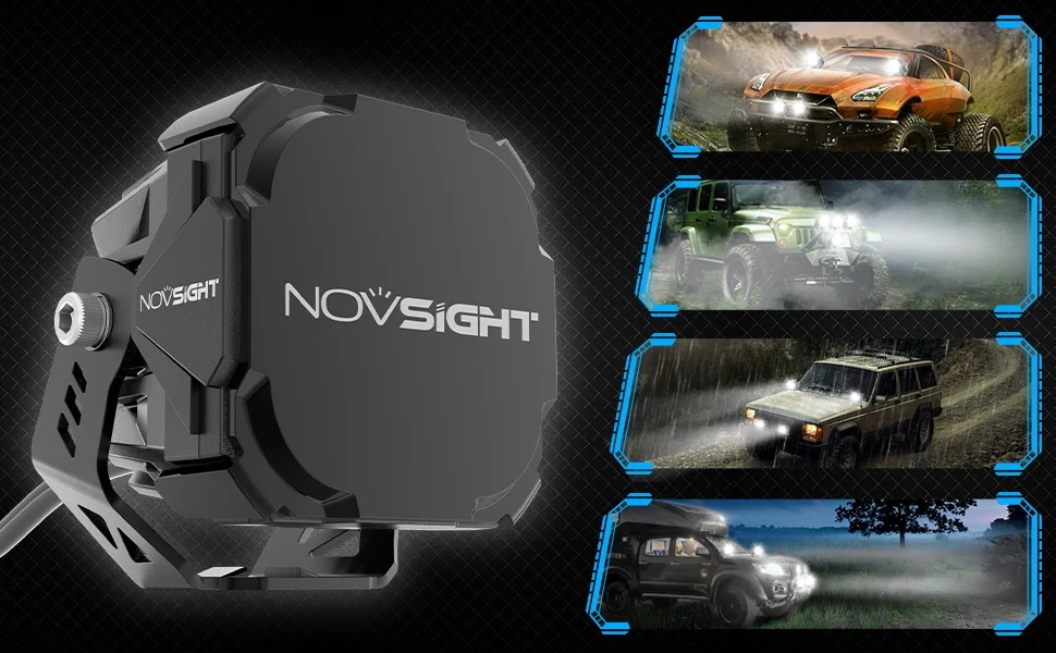 Novsight LED Driving Lights with Spot Flood Combo Beam 3 Inch Auto LED ...