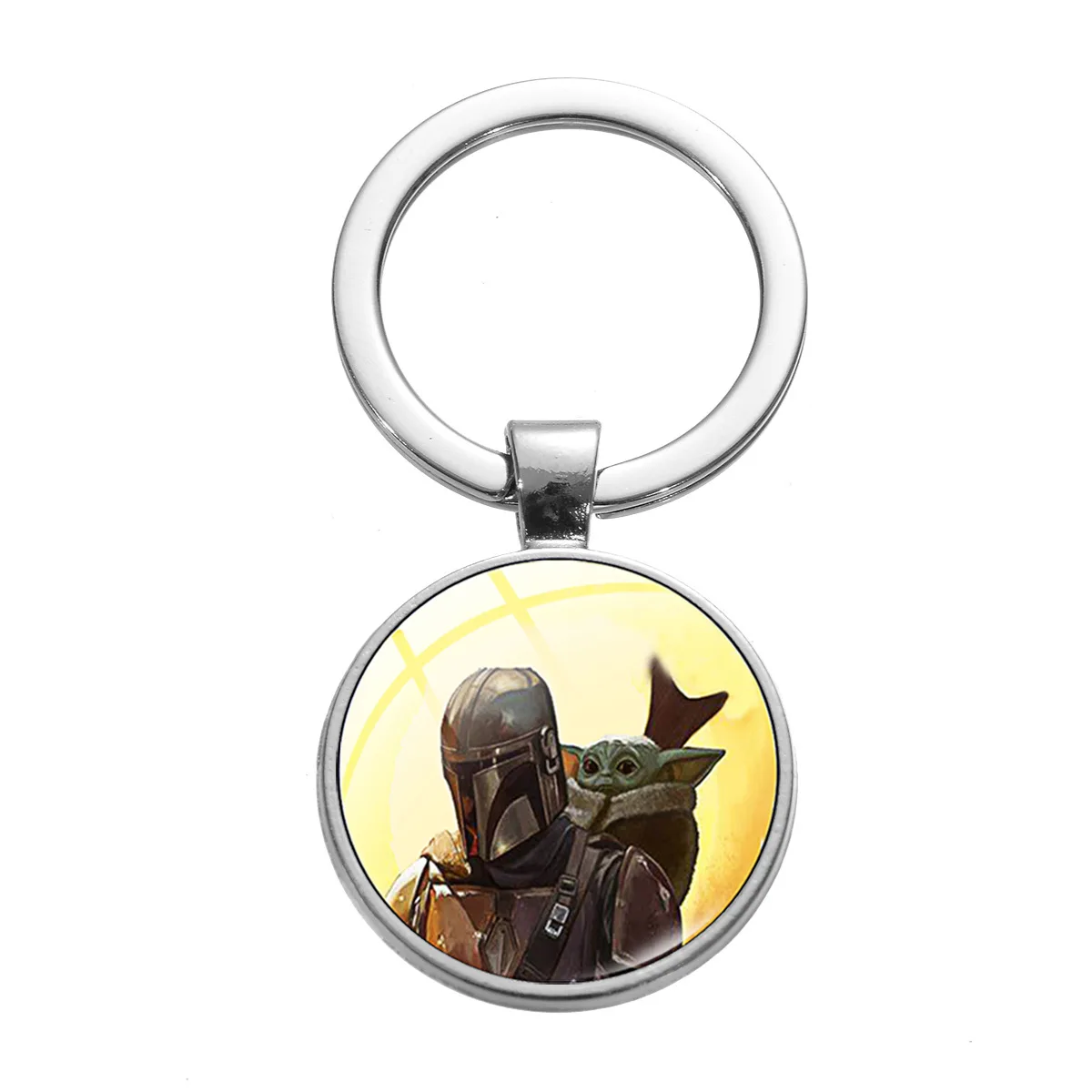 Novelty Baby Yoda Metal Keychain The Mandalorian Movie Theme Poster ...