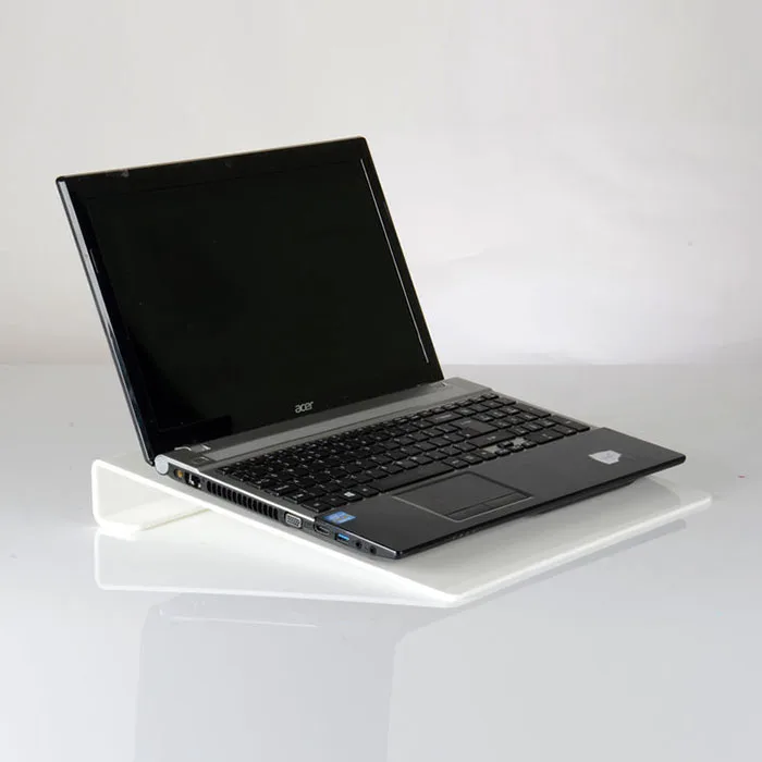 White Acrylic Angled Laptop Stand Acrylic Desk Stand For Laptop - Buy ...