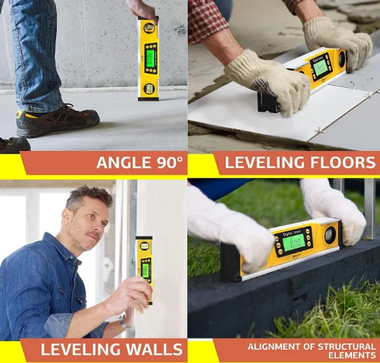 Hicen数字磁性水平仪工具-10英寸鱼雷水平仪和量角器-主精度-IP54防尘防水| Alibaba.com