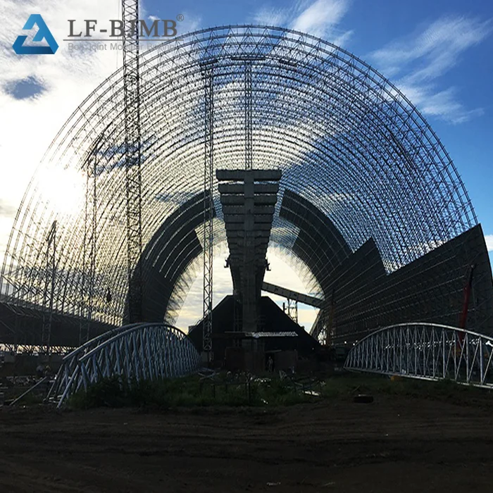 LF Space Frame Arch Structure Roof Dry Shell Bunker Building Coal Shed ...