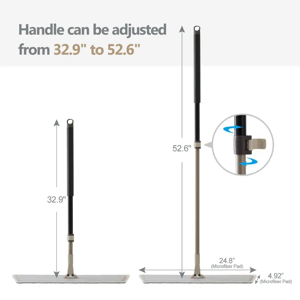 Microfiber Flat Mop with Aluminum Plate & Universal Joint