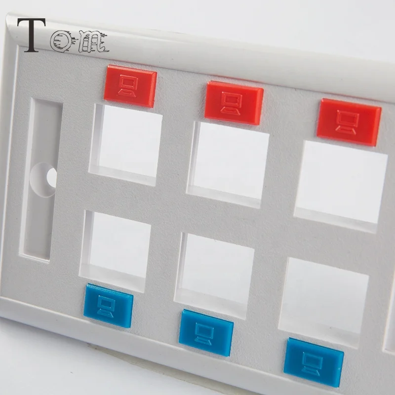 Tom-fp-us-15 120 Type 6 Port Telecom Communication Usa Type Faceplate ...