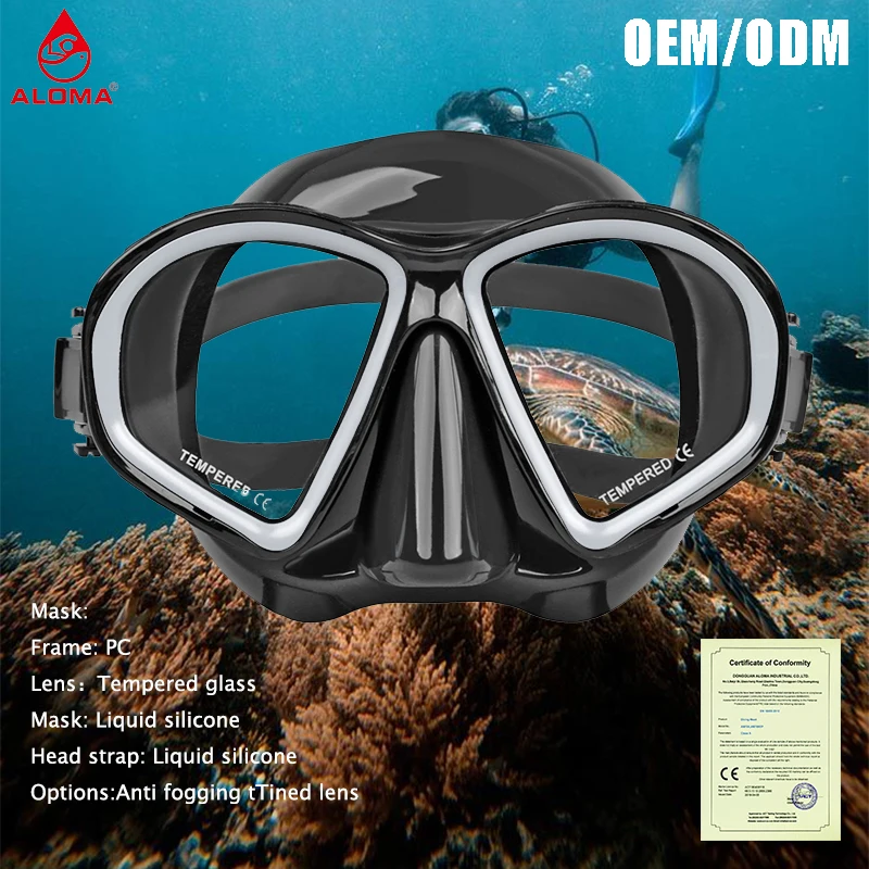 Aloma Applauded Low Volume Neoprene Diving Mask - Adult Snorkeling Gear