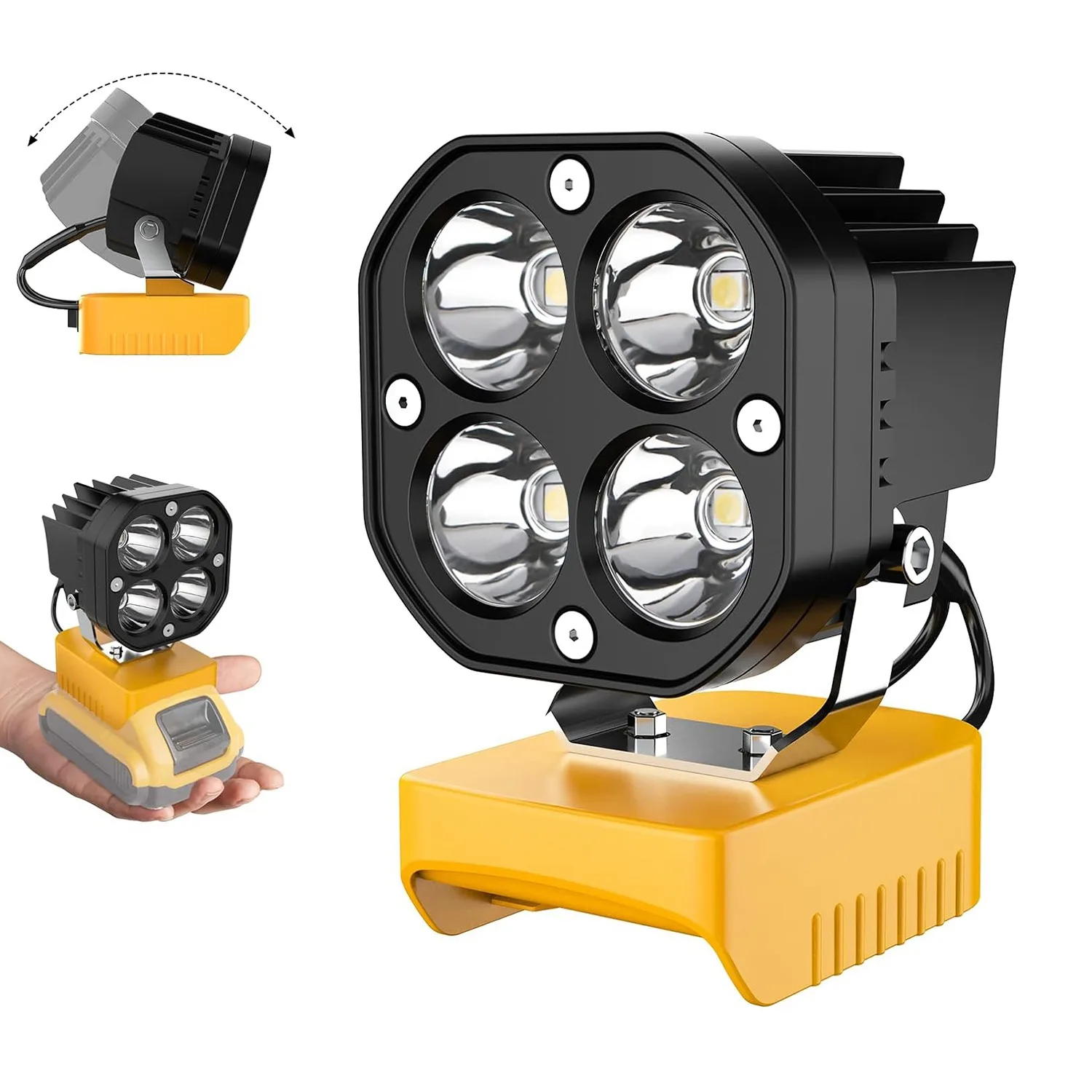 18v 21v Battery Compatible 40W 6000LM Cordless Work Light 120 ...