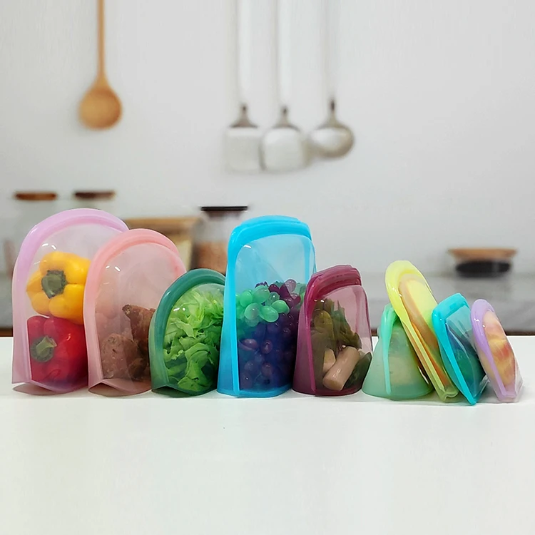 20 Models Silicone Reusable Food Storage Bags - Plastic Free