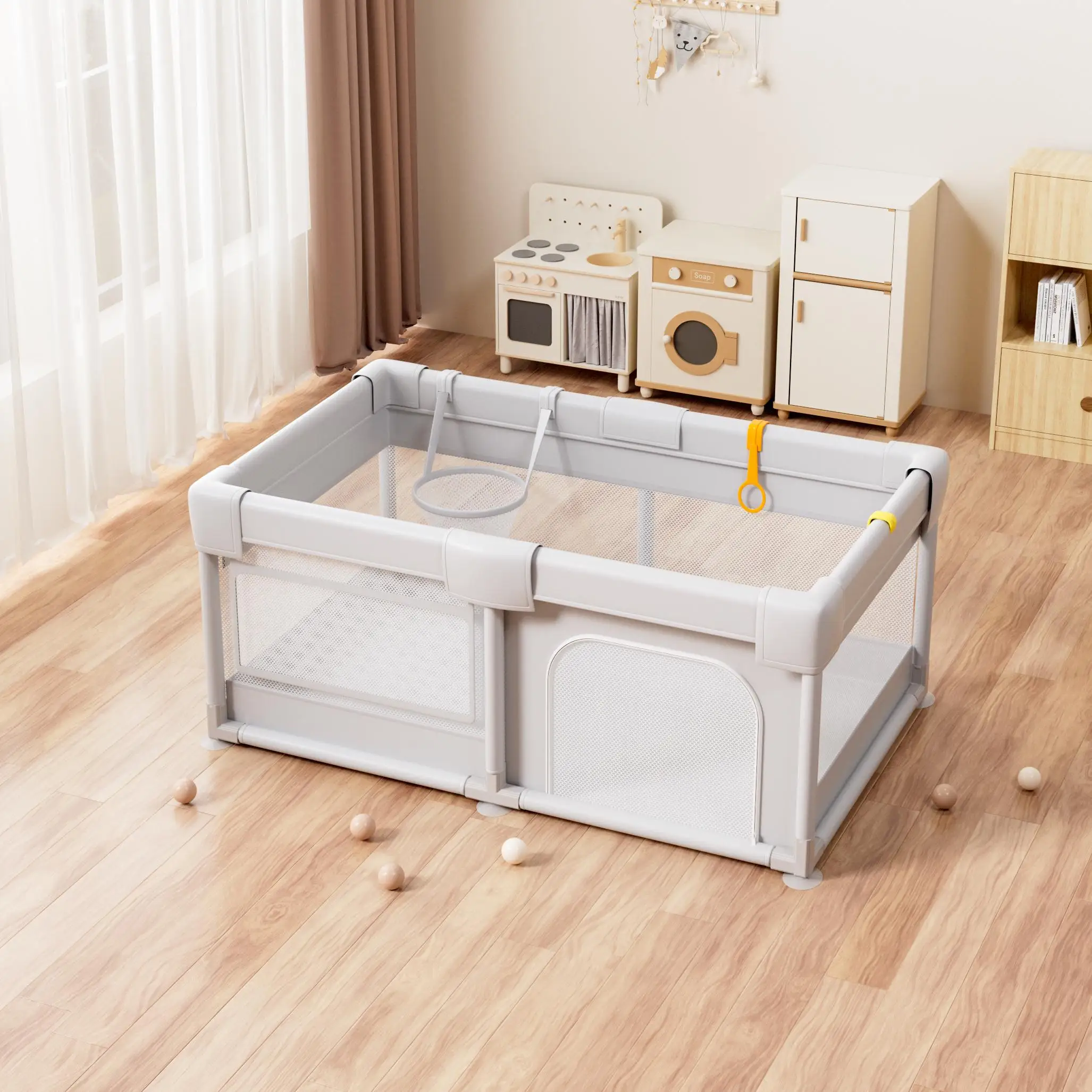 Factory Direct New Plastic Baby Playpen: Lion Style with Built-In Door ...