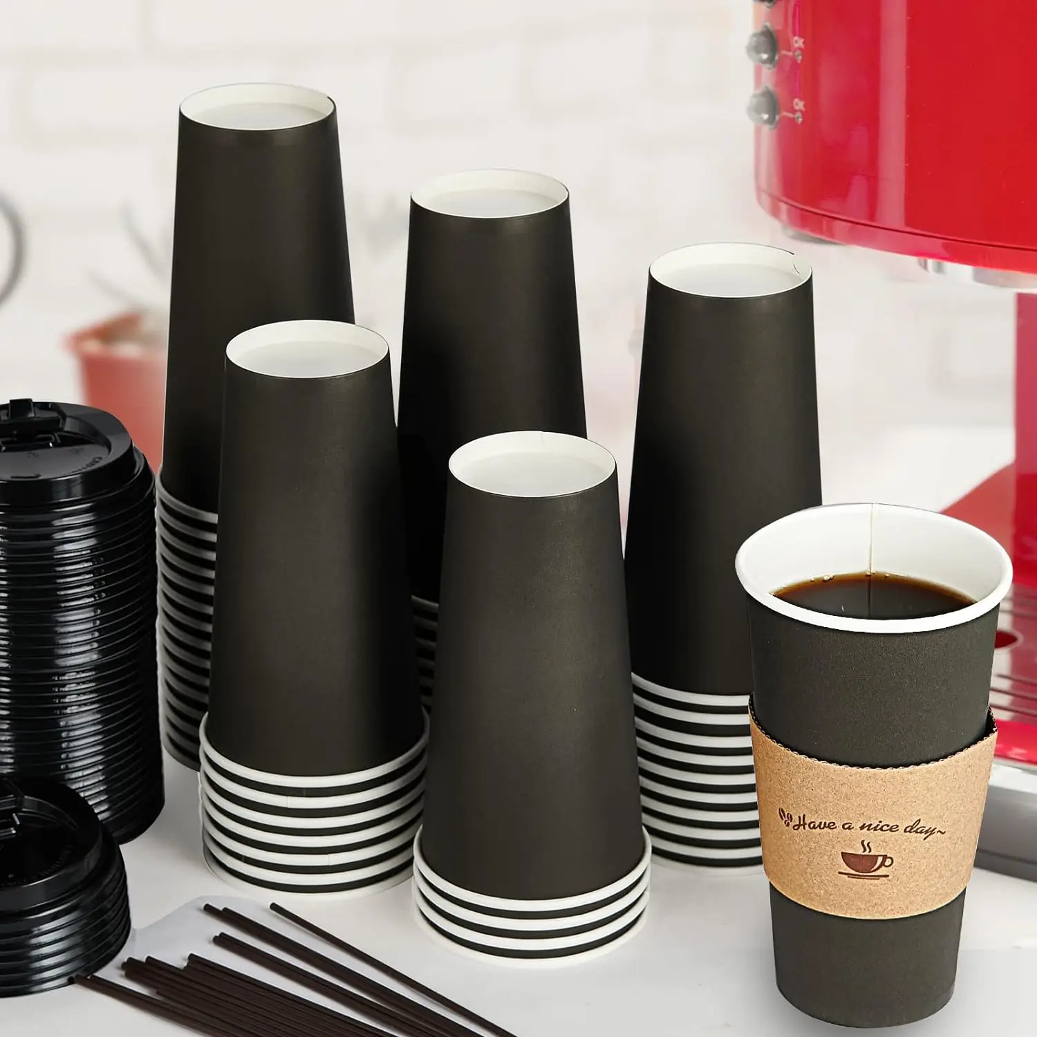 20 Oz Ripple Paper Cup Disposable Single Printed Wall Cold Drinking ...
