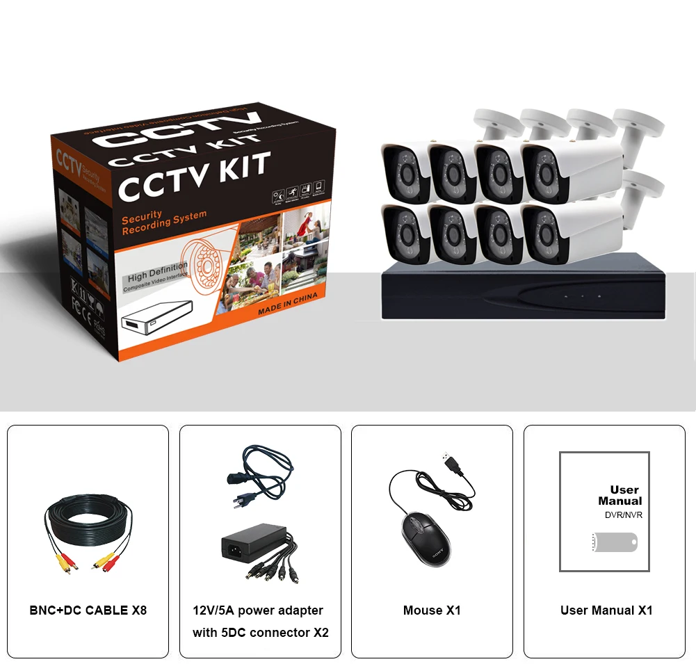 Gsa 8ch 5mp Cctv Camera Ahd Dvr Kit Security System Support Face ...