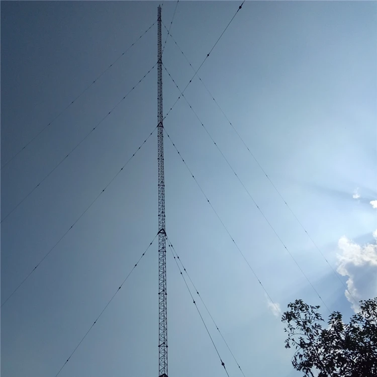 Triangular Telecommunication Guyed Mast Steel Tower