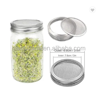 1pc 2pcs 3pcs Set 32oz 1L Glass Mason Sprout Jars Seed Sprouting Jars ...