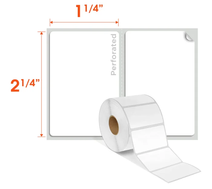 2-1/4"x1-1/4" Direct Thermal Labels,Perforated Barcode Address Labels ...