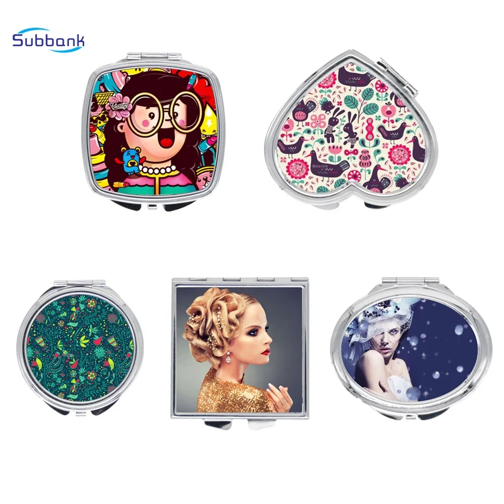 Subbank Custom Pocket Compact Makeup Sublimation Mirror Small Foldable ...