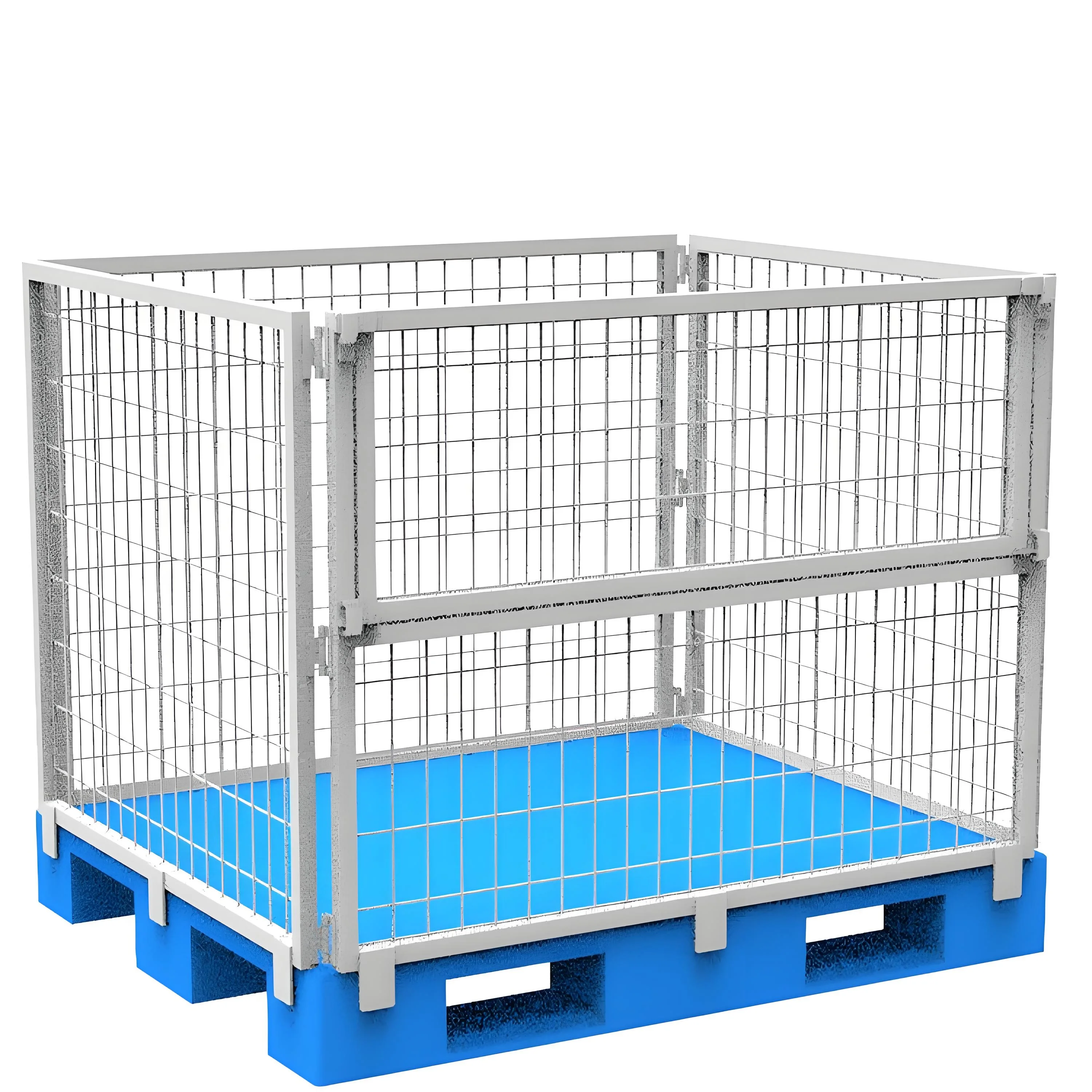 HDPE Galvanized Iron Wire Mesh Stackable Nestable Foldable Perforated ...