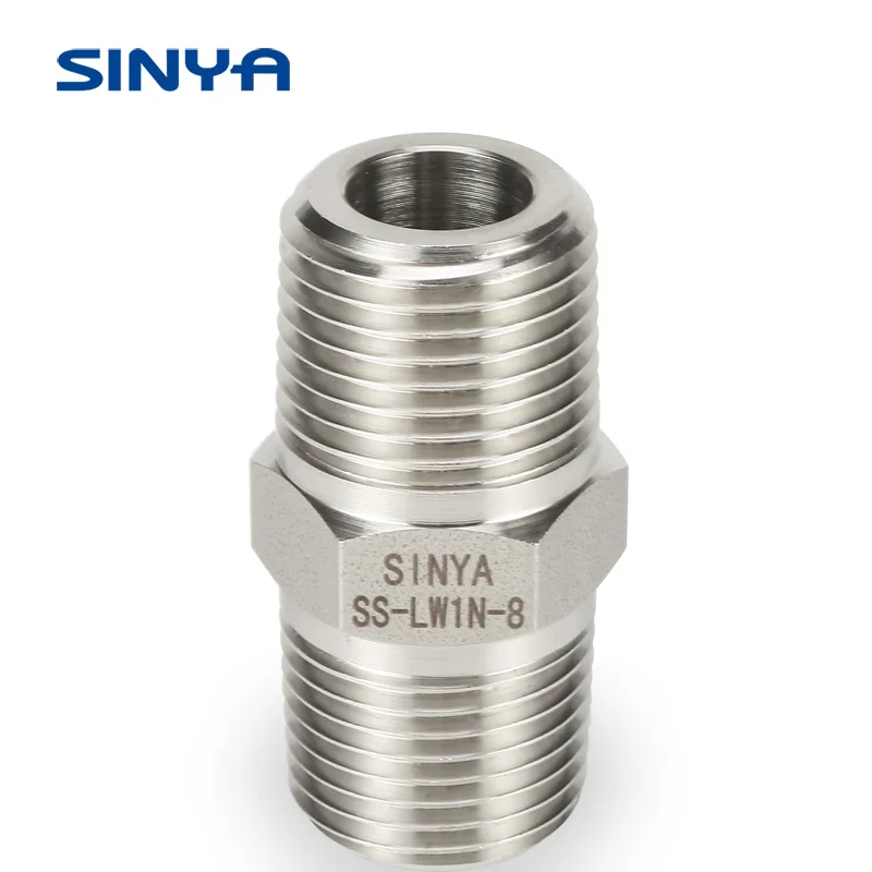 Male Thread Hex Nipple 1/4" Stainless Steel 304 Pipe Fitting Bspt Steel ...