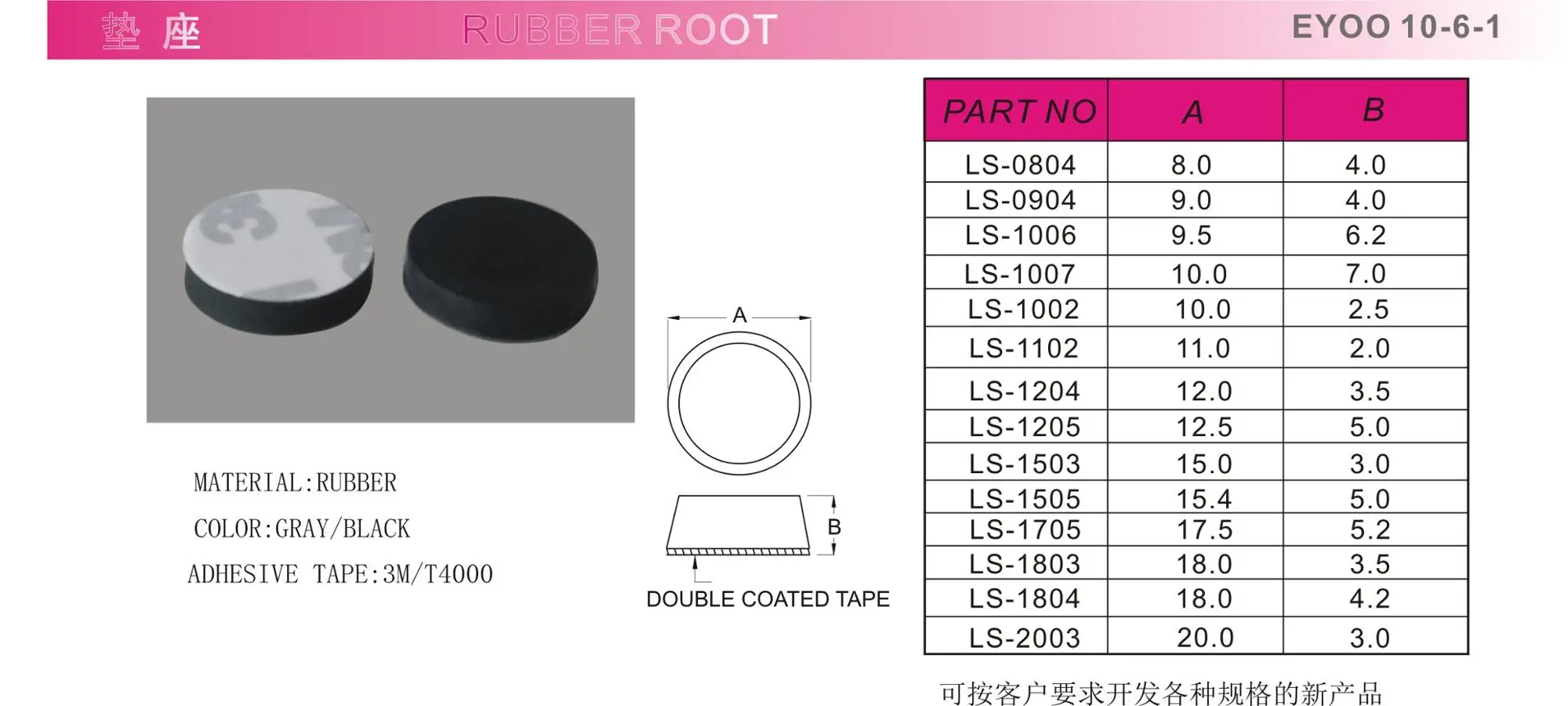 Eyoo Rubber Foot Pads - Durable, Self Adhesive Solutions