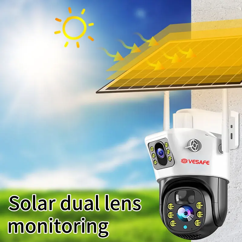 VESAFE V380 Outdoor 4G Solar Security Camera - IP66 Weatherproof