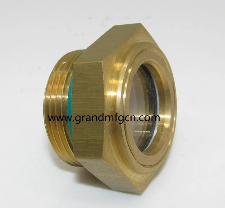 Domed Brass Npt Thread 1 / 2 Inch Oil Level Sight Glass With Tempered ...