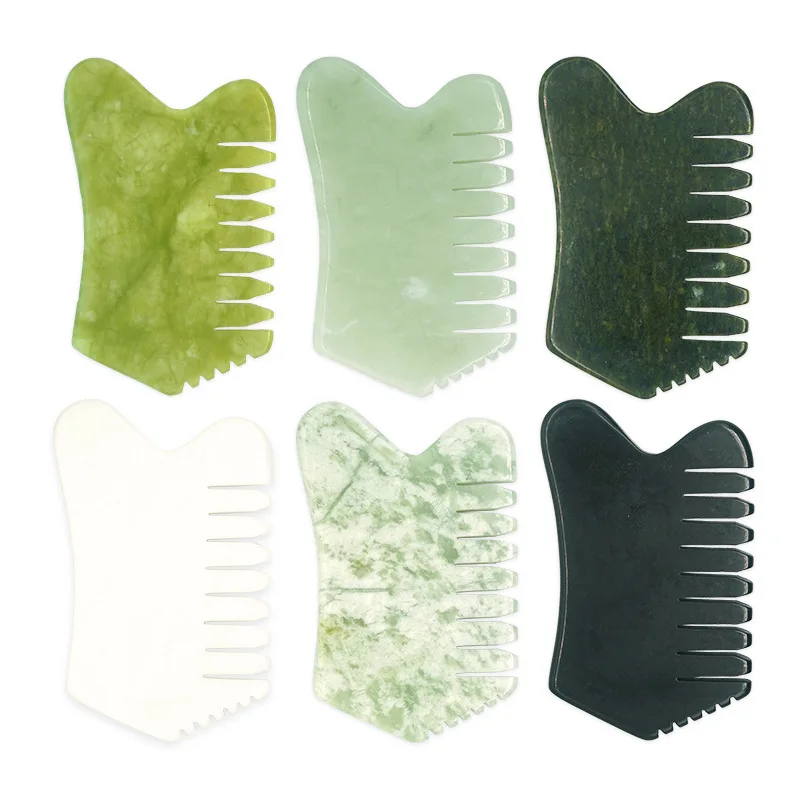 Best Selling Green Xiuyan Jade Comb Natural Jade Head Hair Massager Gua ...