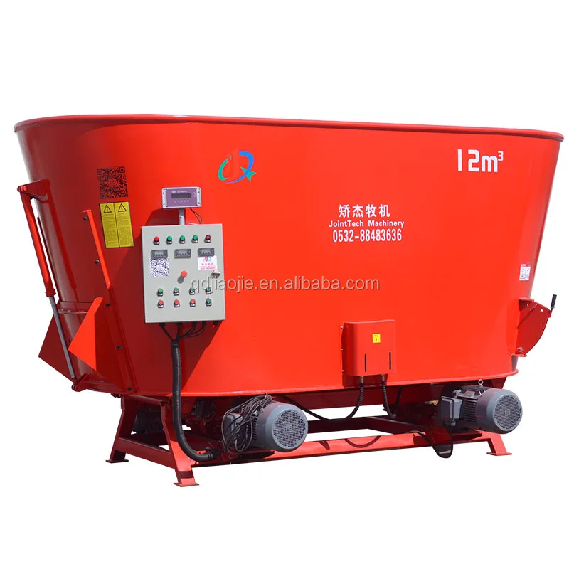 Vertical Stationary Dairy Tmr Feed Mixer Machine 12m3 Husbandry Equipment - Buy Electric Feed ...