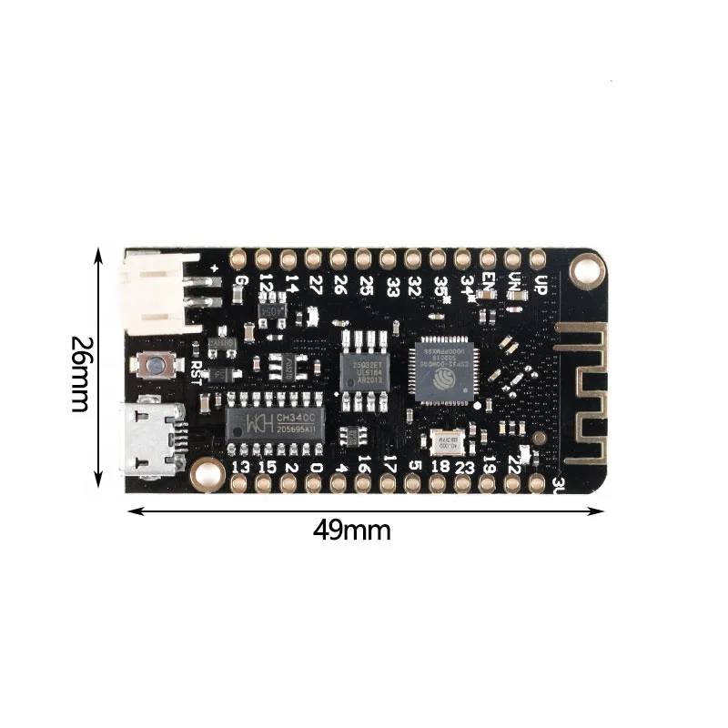 Esp32 개발 보드 V100 Rev1 Wifi Wifiless 모듈 4mb 플래시 마이크로 Usb 리튬 배터리 인터페이스 Esp32 Micropython Buy