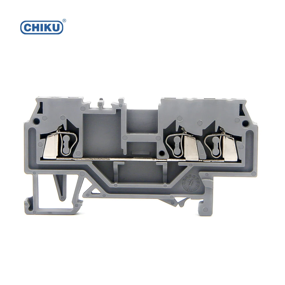 Double Out DIN Rail Spring Terminal Block 18A / 600V With CE U/L ROHS ...