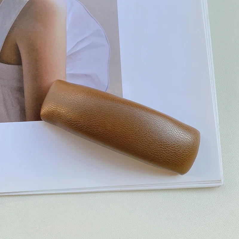 Domho Simple Retro Design Korean Leather Bread Hair Clip Square Sponge ...