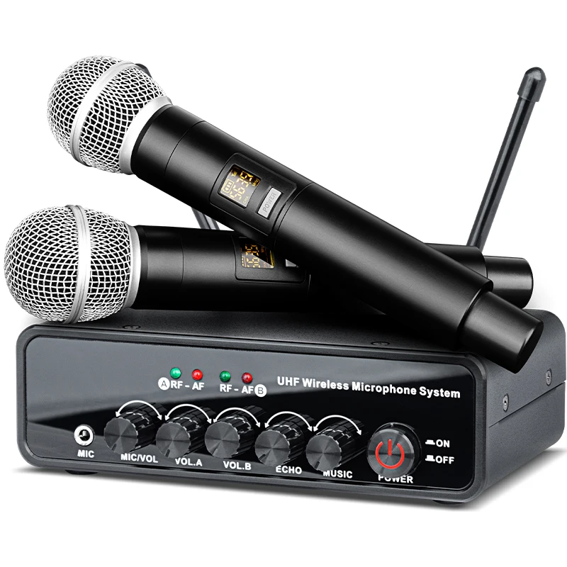 Professional Uhf Wireless Microphone Vocal Handheld Mic Long Distance ...