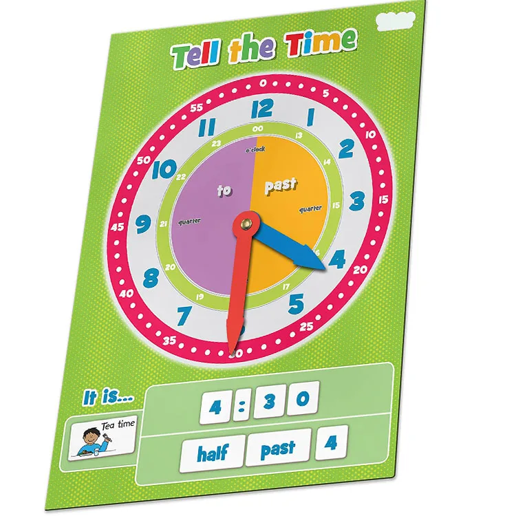 Magnetic Tell The Time Chart Time Learning Table Chart Magnetic ...