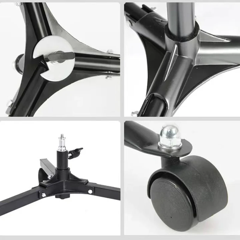 Heavy-duty Floor Light Stand with Pulley Folding Light Stand Is ...