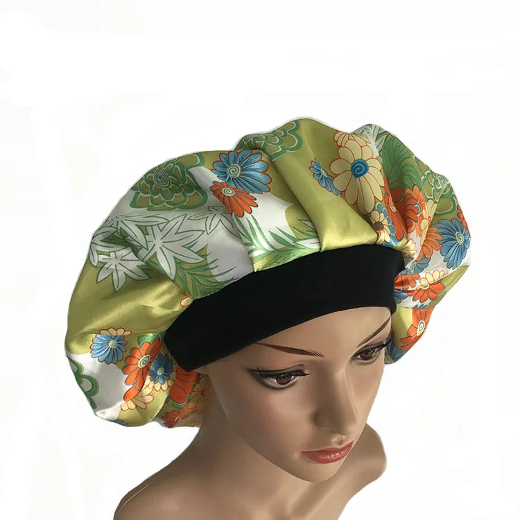 Factory Custom Shower Caps Satin Printing In Lining Eva Waterproof ...