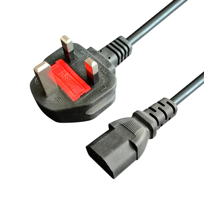 Copper-clad Aluminum British Standard 3pin Black Power Cord 0.75mm Plug ...