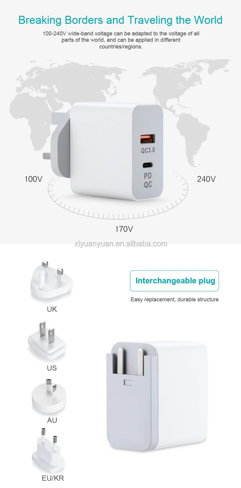 3 Pin Uk Phone Charger C Type Port Usb Type C Uk Mains Charger Black ...