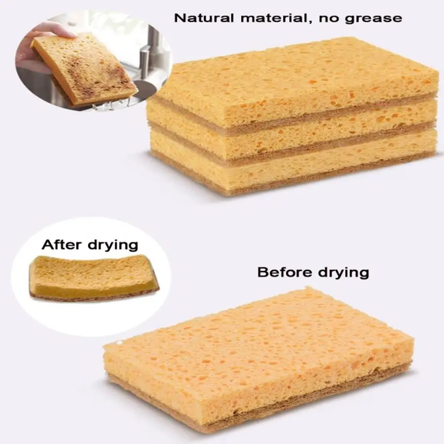 Natural Eco-friendly Cellulose Sponge Block For Kitchen Cleaning - Buy ...