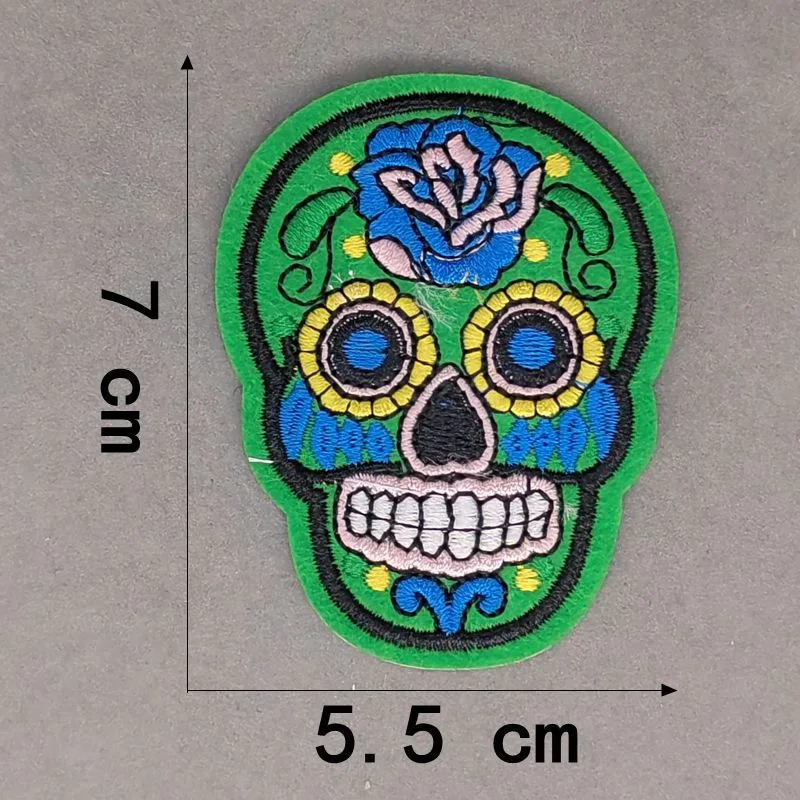 Motorcycle Biker Custom Iron On Patches Embroidery Skull Patches Stick ...