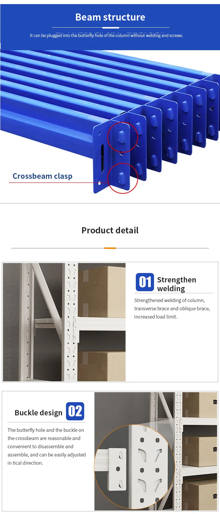 Heavy Duty Warehouse Stacking Racks Shelves Adjustable Household ...