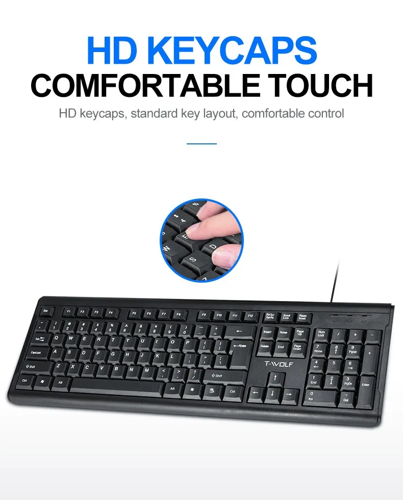 TWOLF TF500 Gaming Keyboard and Mouse Combo for PC Desktop