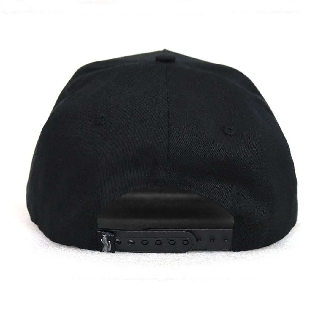 New Design Good Quality Custom 3d Puff Embroidery Black Cotton 5 Panels ...