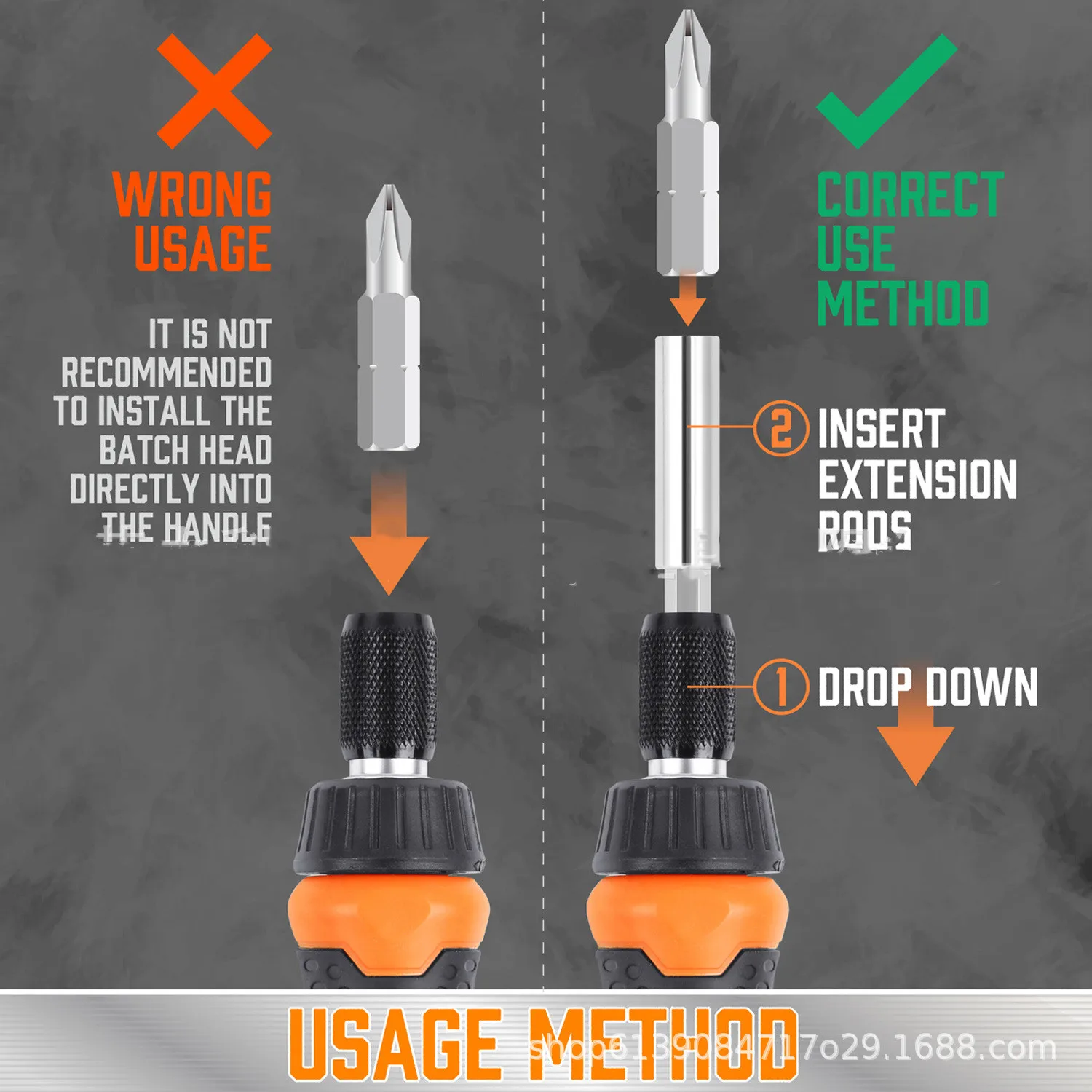 34pc DIY Grade Ratchet Screwdriver Set Cross Flat Hexagon Bit Hand Tool ...