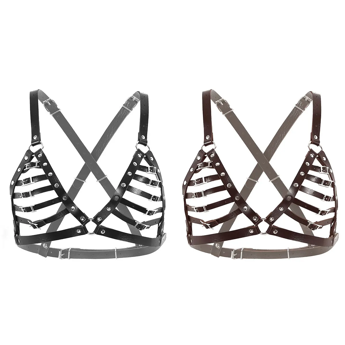 Sexy Pu Leather Harness For Women Fashion Punk Gothic Sexy Hollow Out ...